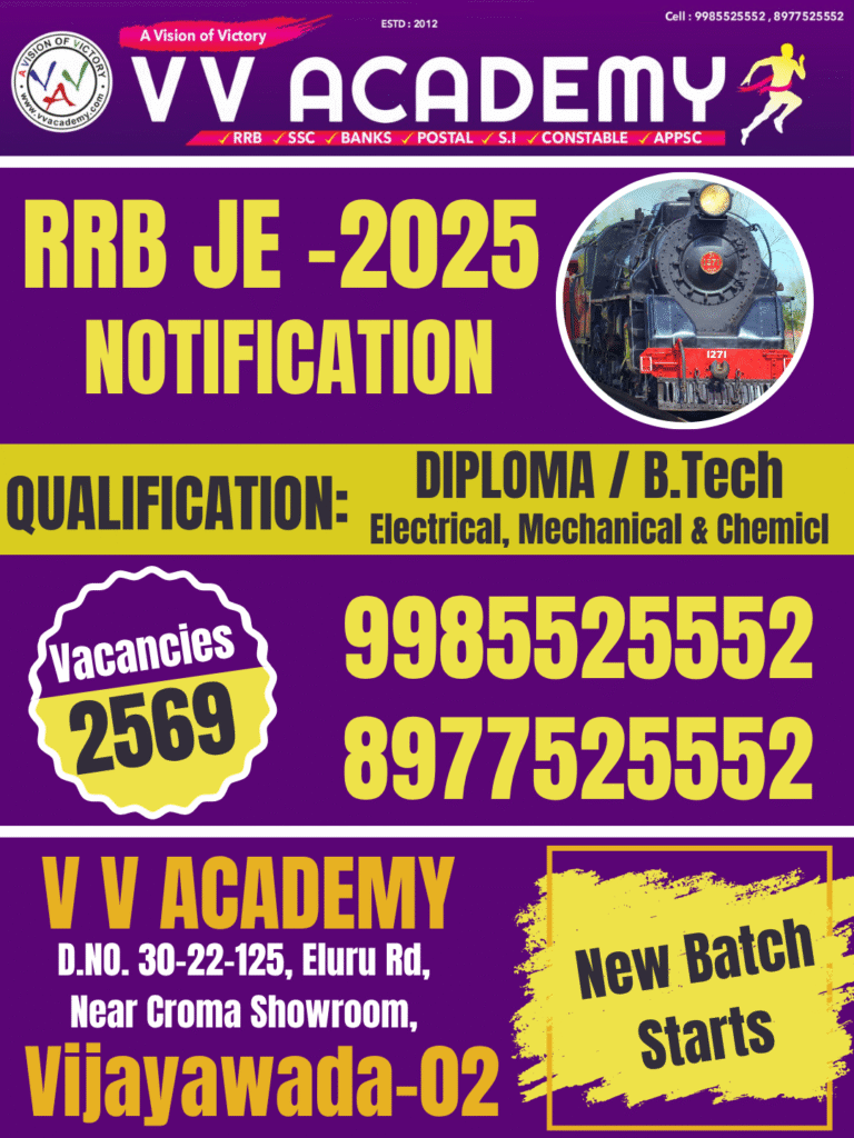 RRB JE 2025 Coaching in Vijayawada | VV Academy